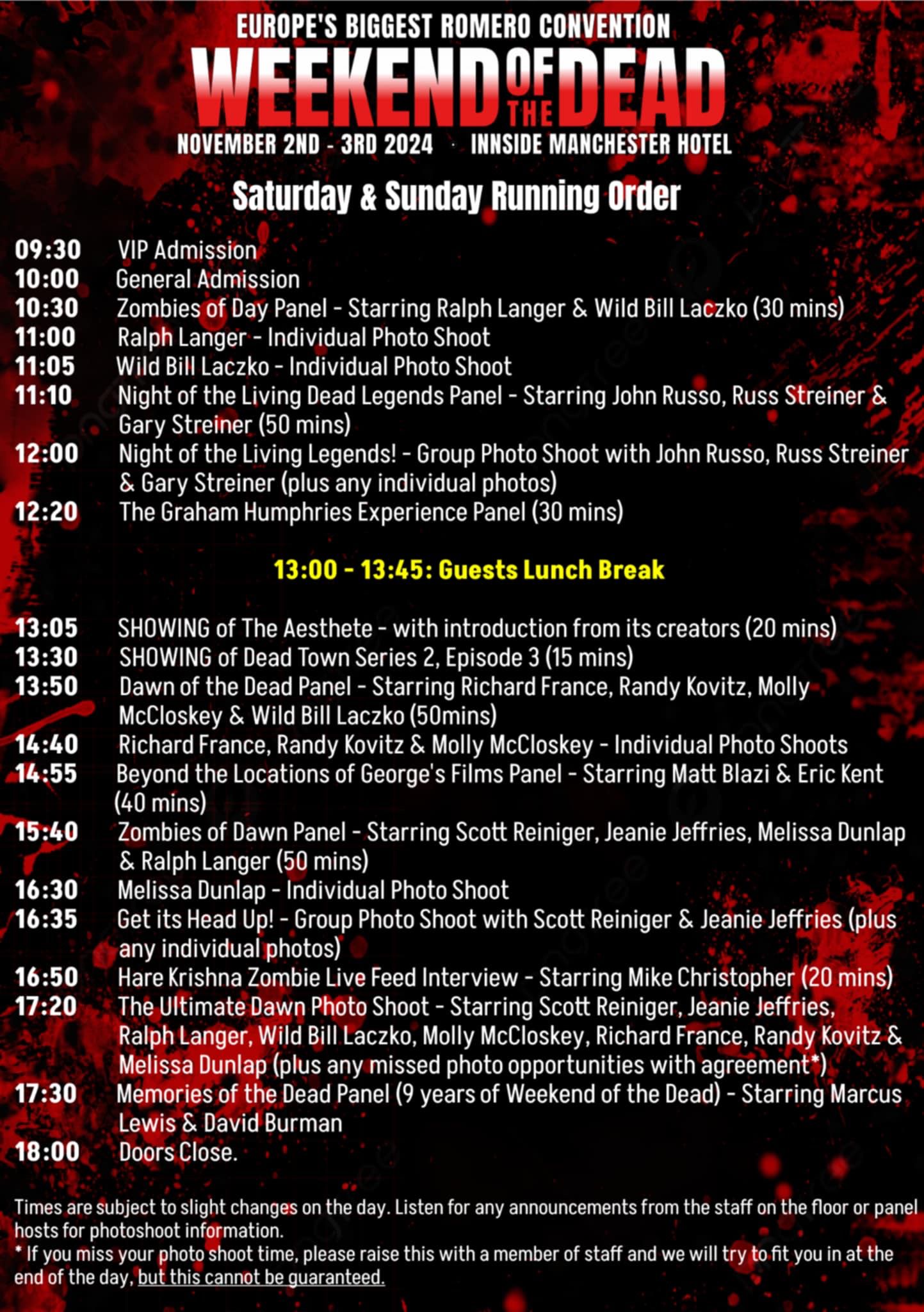 Weekend of the Dead Schedule! – Weekend of the Dead 2025